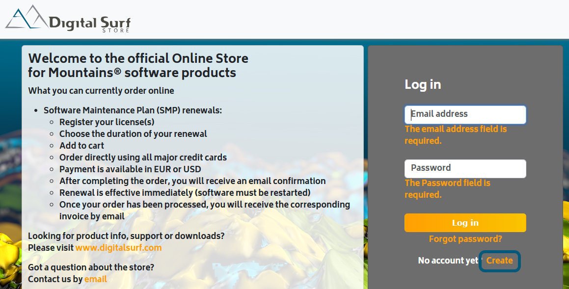 User guide - Digital Surf online store - Digital Surf